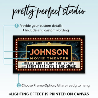 Custom Home Movie Theater Sign – Pretty Perfect Studio