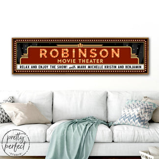 Custom Home Movie Theater Sign – Pretty Perfect Studio