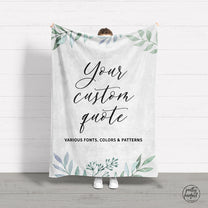 Custom Text Blankets Personalized Fleece Throw Blankets with Names ...