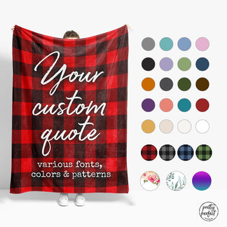 Custom Text Blankets Personalized Fleece Throw Blankets with Names ...
