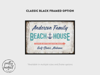 Custom Beach House Sign with Family Name and Location – Pretty Perfect ...