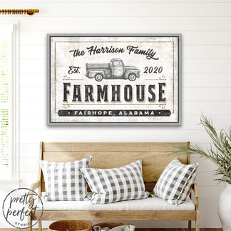 Personalized Family Farmhouse Sign – Pretty Perfect Studio